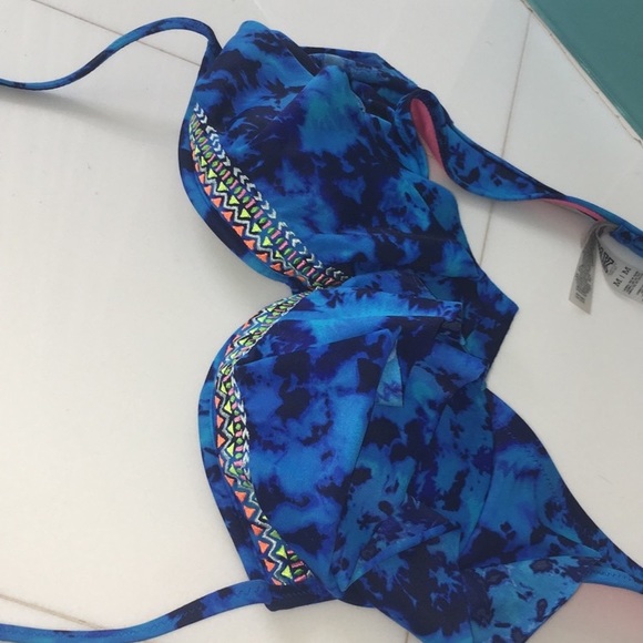 Pink Victorias Secret Swim Victorias Secret Blue Tie Dye Ruffle