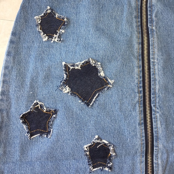 Honey Punch | Skirts | Honey Punch Denim Star Patch Mini Skirt | Poshmark