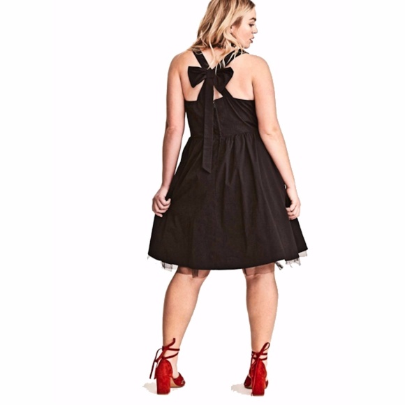 torrid | Dresses | Nwt Torrid Sexy Goth Bow Back Tulle Black Dress ...