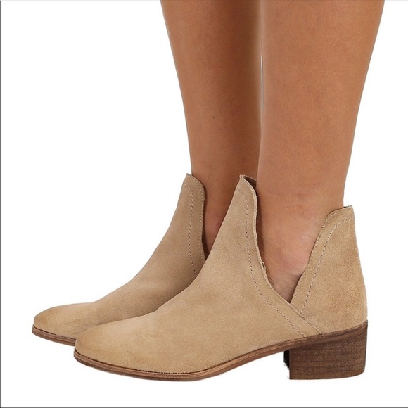 Free People | Shoes | Chic Boho Suede Distressed Split Off V Bootie ...