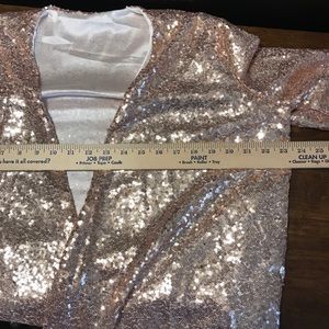 Jackets & Coats | New Rose Gold Sequin Blazer Hi Low Jacket Top | Poshmark