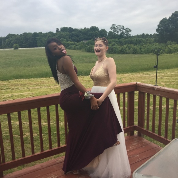 Dresses | Wine Prom Dress With Rhinestones | Poshmark