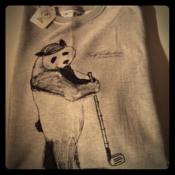 officiallystreetcertified | Tops | Gray Golfing Panda Sweatshirt | Poshmark