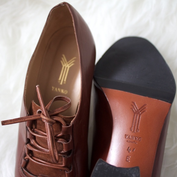 Yanko | Shoes | Yanko Lace Up Handmade Leather Brown Heels | Poshmark