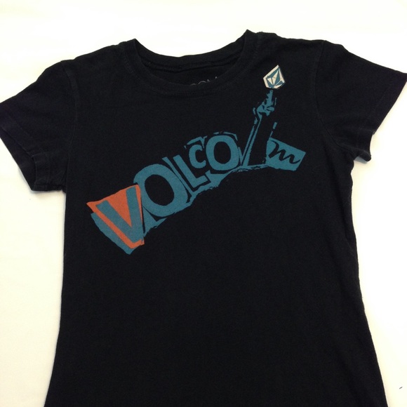 Volcom | Tops | Vintage Small Volcom Tshirt Black Teal Authentic | Poshmark