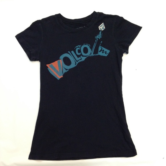 Volcom | Tops | Vintage Small Volcom Tshirt Black Teal Authentic | Poshmark