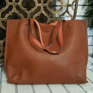 Street Level | Bags | Street Level Reversible Faux Leather Tote Handbag ...