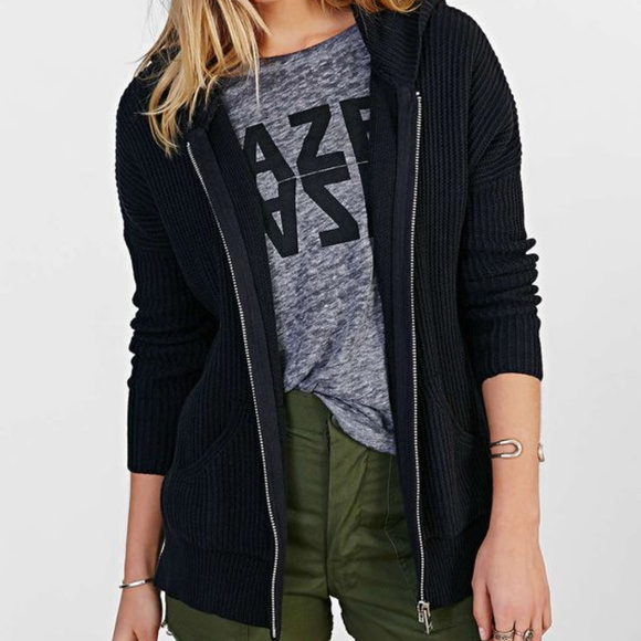 UNIF | Tops | Unif X Urban Outfitters Waffle Hooded Sweater | Poshmark