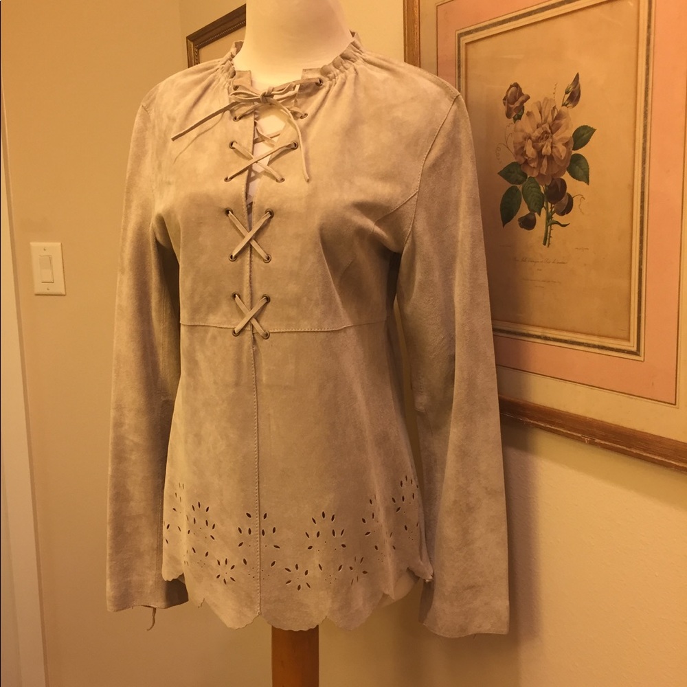 Beautiful Hippie Boho Tan Leather Tunic Small - Gem