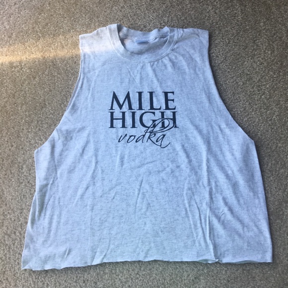 Tops | Mile High Altitude Drinking Cut Off Muscle Tank | Poshmark