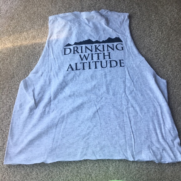 Tops | Mile High Altitude Drinking Cut Off Muscle Tank | Poshmark