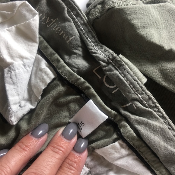 LOFT | Pants & Jumpsuits | Saleloft Army Green Distressed Boyfriend ...