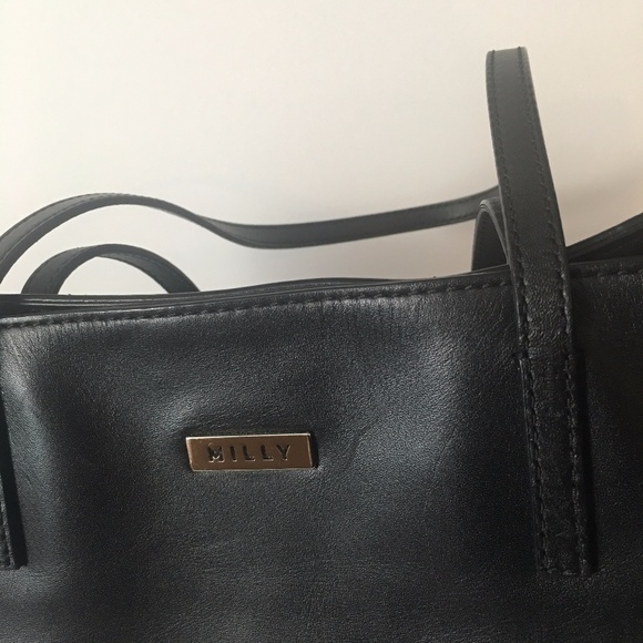 Milly | Bags | Milly Metallic Laser Cut Leather Tote Bag | Poshmark