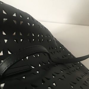 Milly | Bags | Milly Metallic Laser Cut Leather Tote Bag | Poshmark