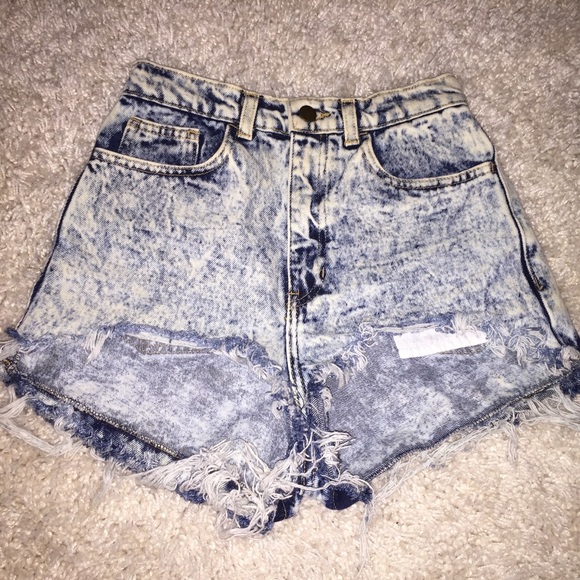 American Apparel | Shorts | American Apparel High Waist Denim Cut Off ...