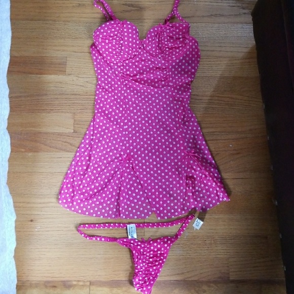 Rampage Intimates And Sleepwear 35 Rampage Polka Dot Lingerie Set
