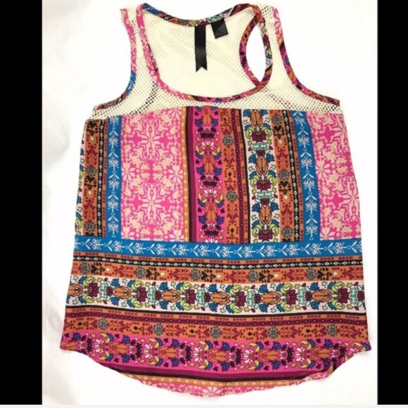 Petticoat Alley | Tops | Clearance Bright Boho Sheer Mesh Tank | Poshmark