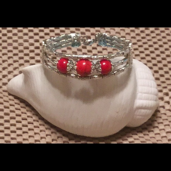 Jewelry | Handmade Coral Bangle | Poshmark