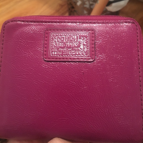 Coach | Bags | Coach Purple Leather Wallet | Poshmark