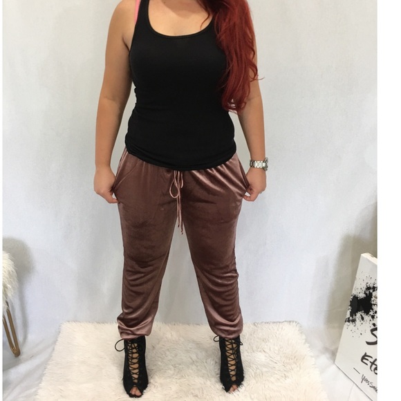 Fashion Nova | Pants & Jumpsuits | Mauve Colored Velvet Jogger Pants ...