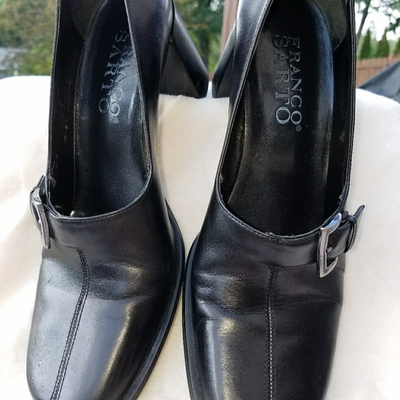 Franco Sarto | Shoes | Franco Sarto Black Chunky Heel 7 2 M | Poshmark