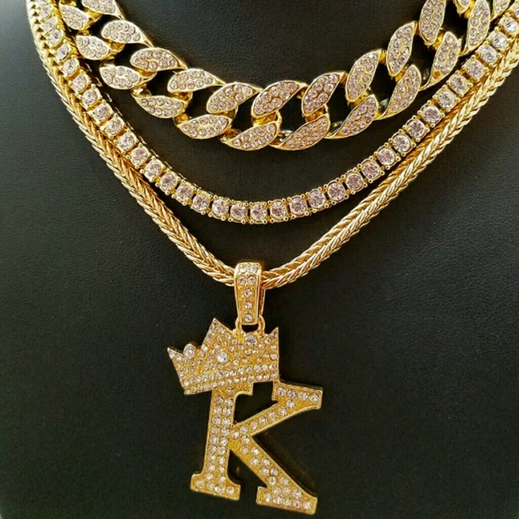 Accessories | Iced Out Chains Combo X Pendant | Poshmark