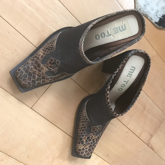 me too | Shoes | Me Too Snakeskin Denim Leather Cowboy Boots 8 New ...