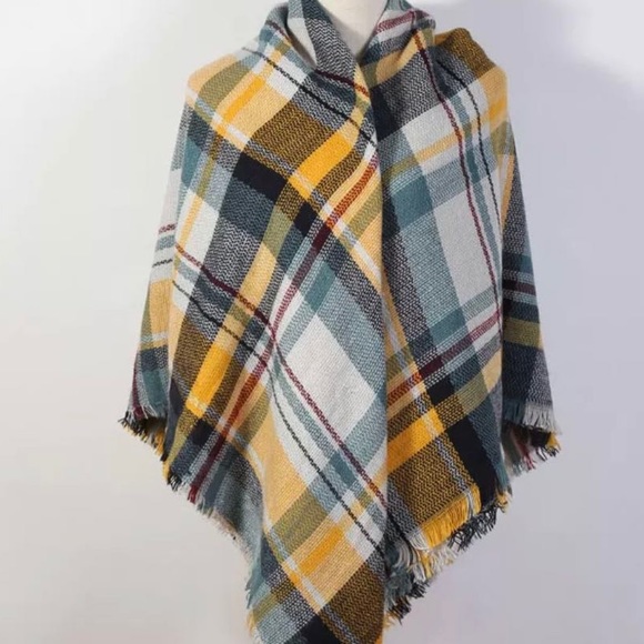 Accessories | New Yellow Green Tartan Blanket Scarf | Poshmark