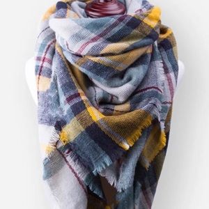 Accessories | New Yellow Green Tartan Blanket Scarf | Poshmark