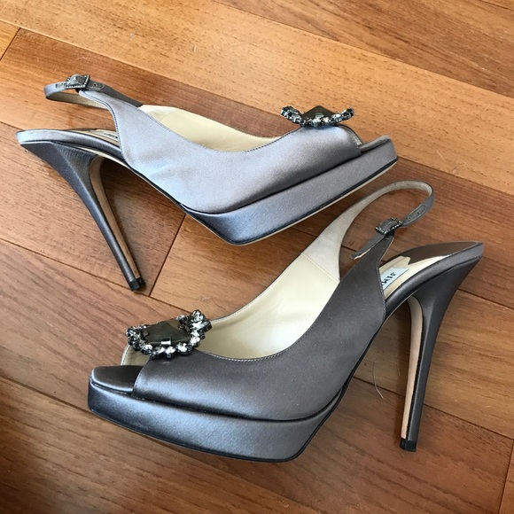 Jimmy Choo | Shoes | Jimmy Choo Patience Satin Mink Heel With Jewels ...