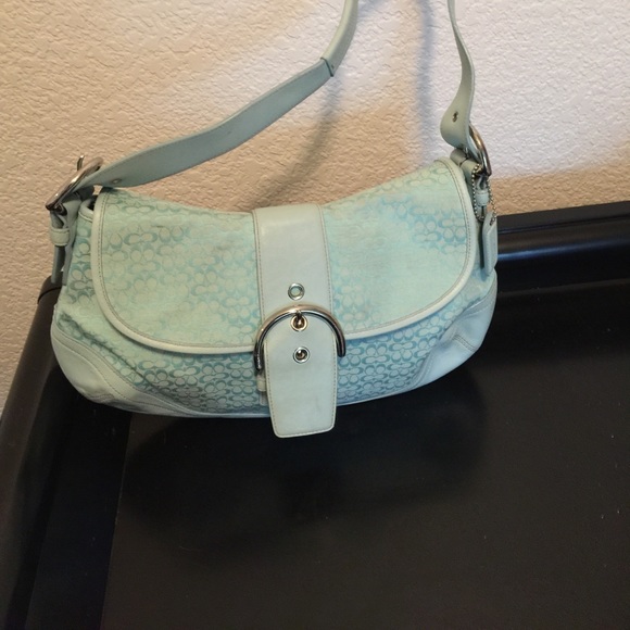 Coach | Bags | Small Coach Sea Foam Blue Shoulder Bag | Poshmark