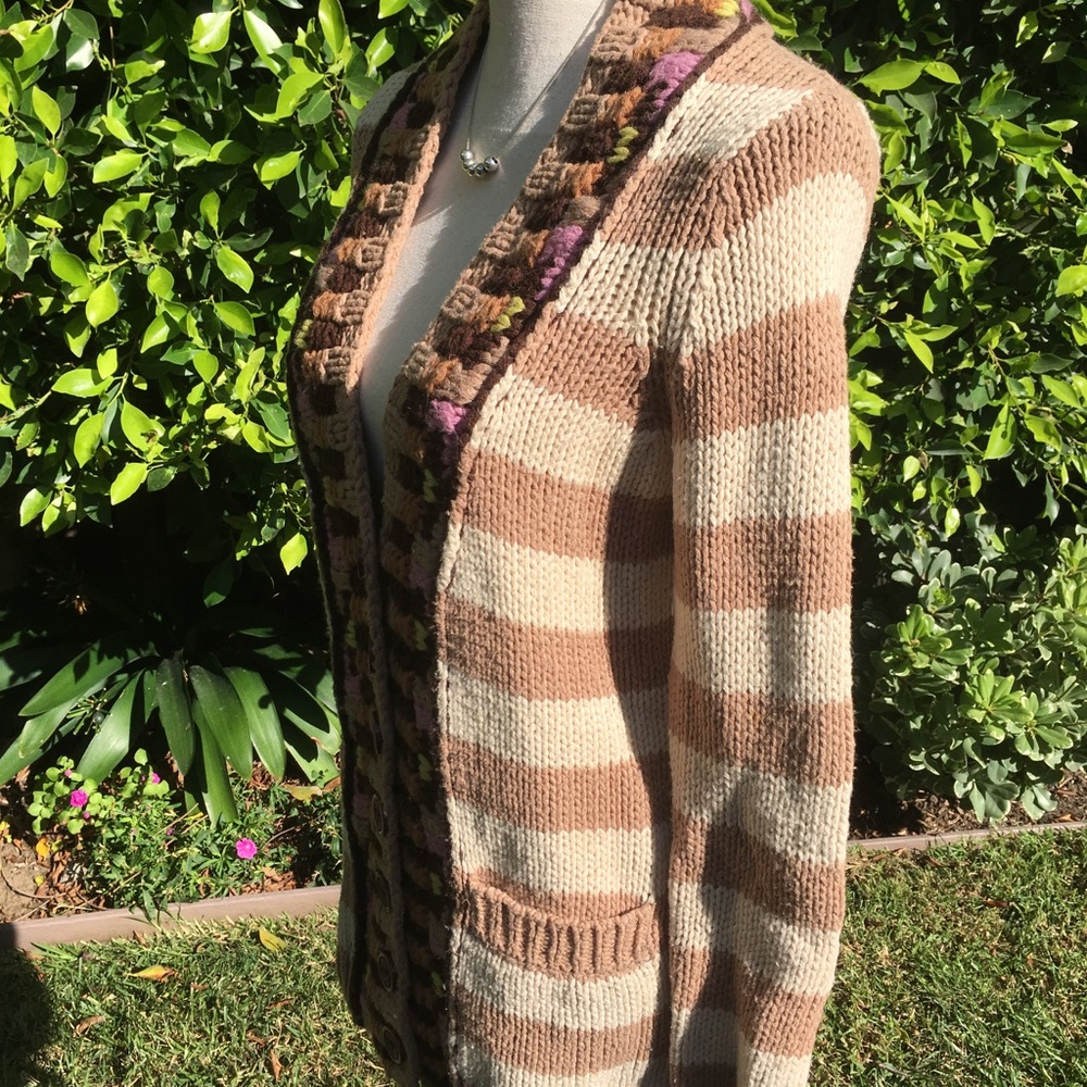 Anthropologie Sparrow Hopi Basket Sweater Cardigan - Gem