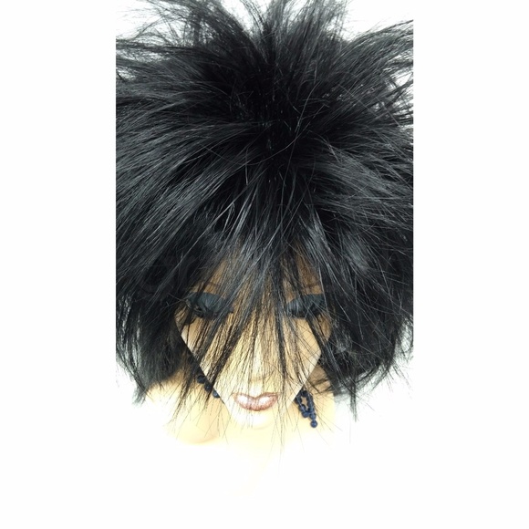 Accessories | Black Long Layered Spiked Punk Rock Wig | Poshmark