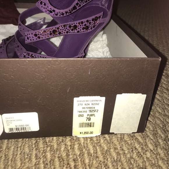 Gucci | Shoes | Gucci Heels Purple With Rhinestone Heels | Poshmark