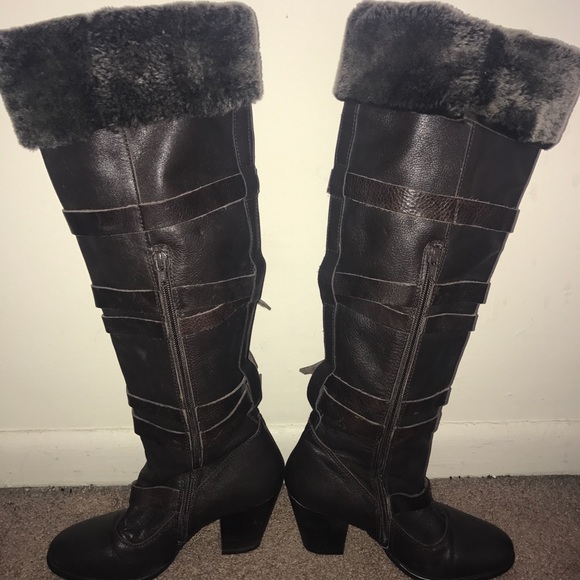 Bertie | Shoes | Bertie Of London Brown Leather Knee High Boots 39 ...