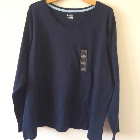 Basic Editions | Tops | Basic Editions Blue Relaxed Fit Top 3x | Poshmark