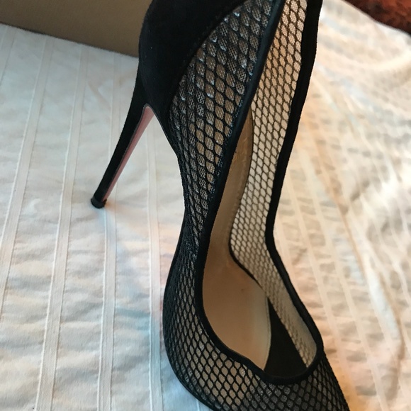 Christian Louboutin | Shoes | Christian Louboutin Follies Fishnet Red ...