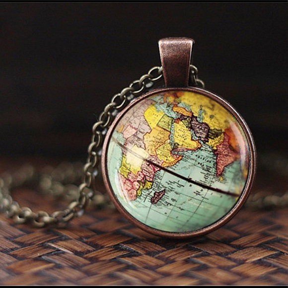 Jewelry | Last One World Map Pendant Necklace | Poshmark