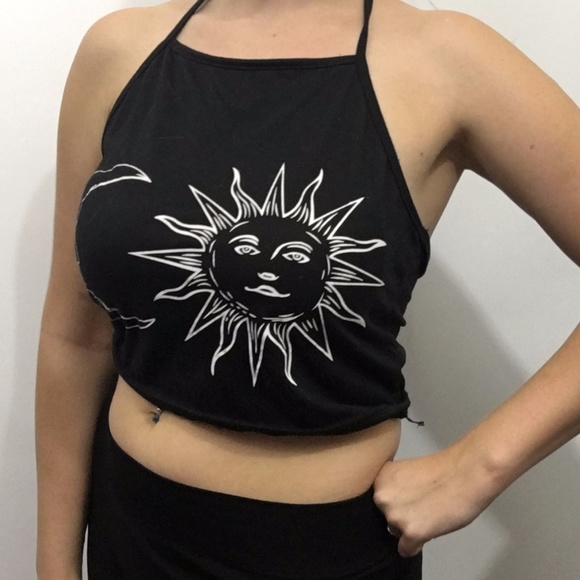 Tops | Sun Moon Crop Top Halter | Poshmark