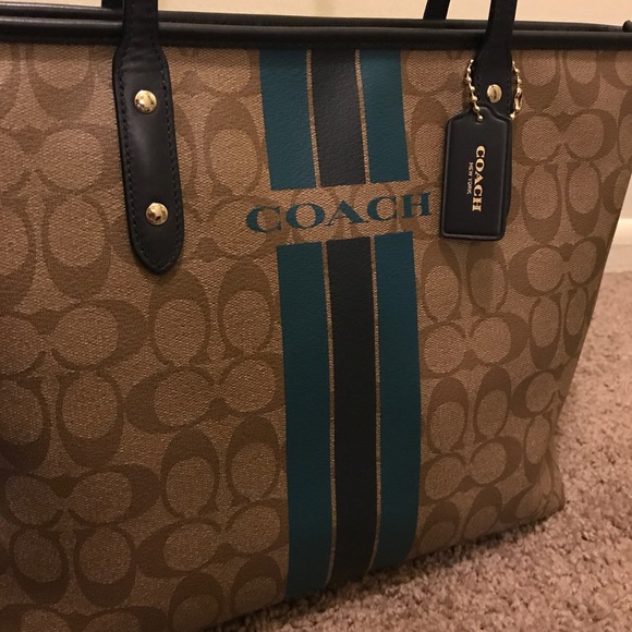 Coach | Bags | Coach Leather Signature Zip Tote | Poshmark
