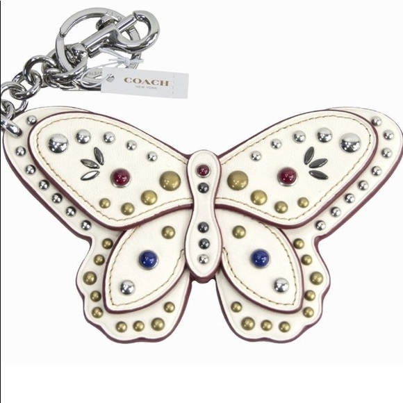 Coach | Accessories | Jumbo Studded Coach Butterfly Bag Charm Keychain ...