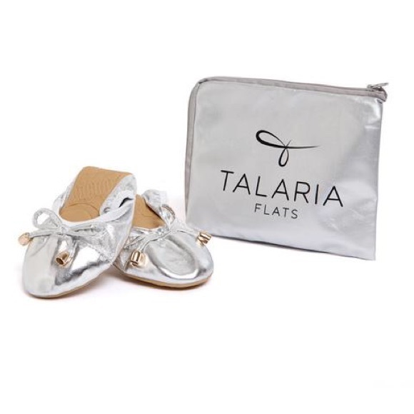 Shoes | Talaria Ballerina Silver Flats Size 7 | Poshmark