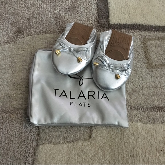 Shoes | Talaria Ballerina Silver Flats Size 7 | Poshmark
