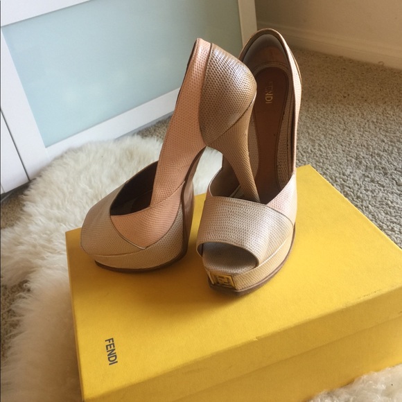 Fendi | Shoes | Fendi Peep Toe Platform Heels | Poshmark