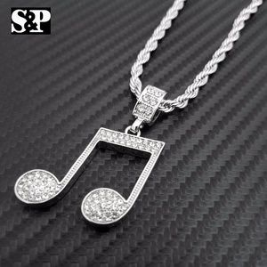 Accessories | Iced Out Music Note Pendant 24 Rope Chain | Poshmark