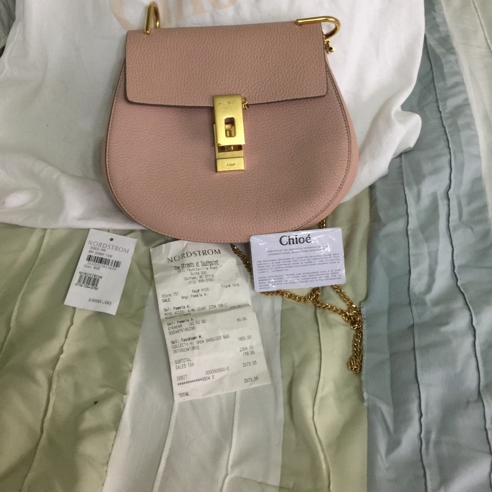 Authentic Cement Pink Chloe Drew Bag - Gem