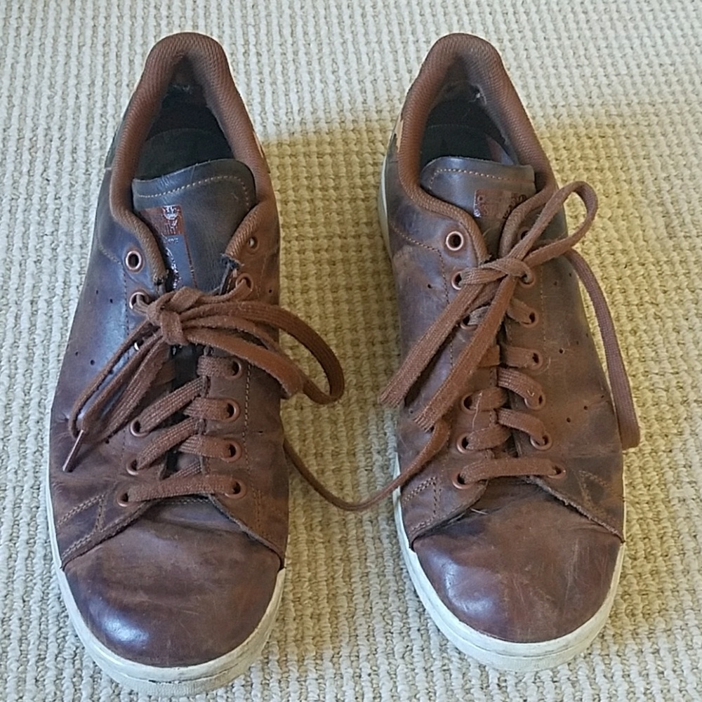 Rare Adidas Stan Smith Brown Leather Sneakers 11 - Gem