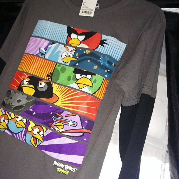 angry birds | Shirts & Tops | New Angry Birds Space Long Sleeve Tshirt ...