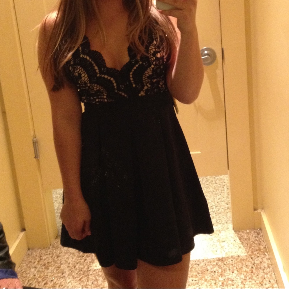 Black Crocheted Homecoming/Prom Dress - Gem