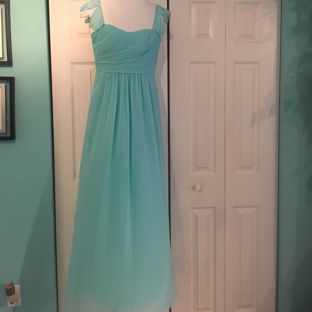 Light Blue/Teal Chiffon Bridesmaid's Dress - Gem